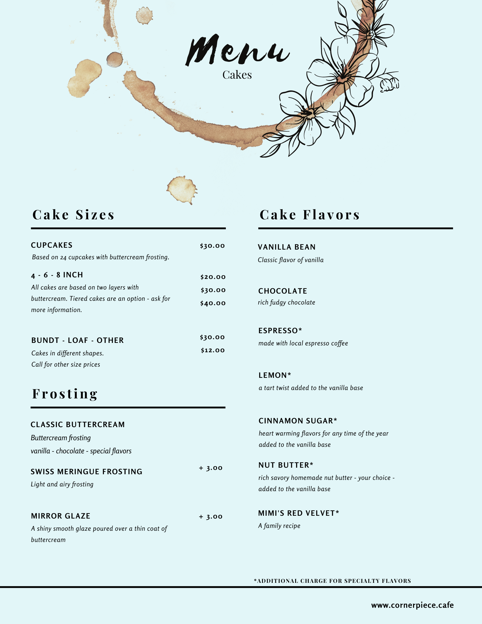 Menu – Corner Piece